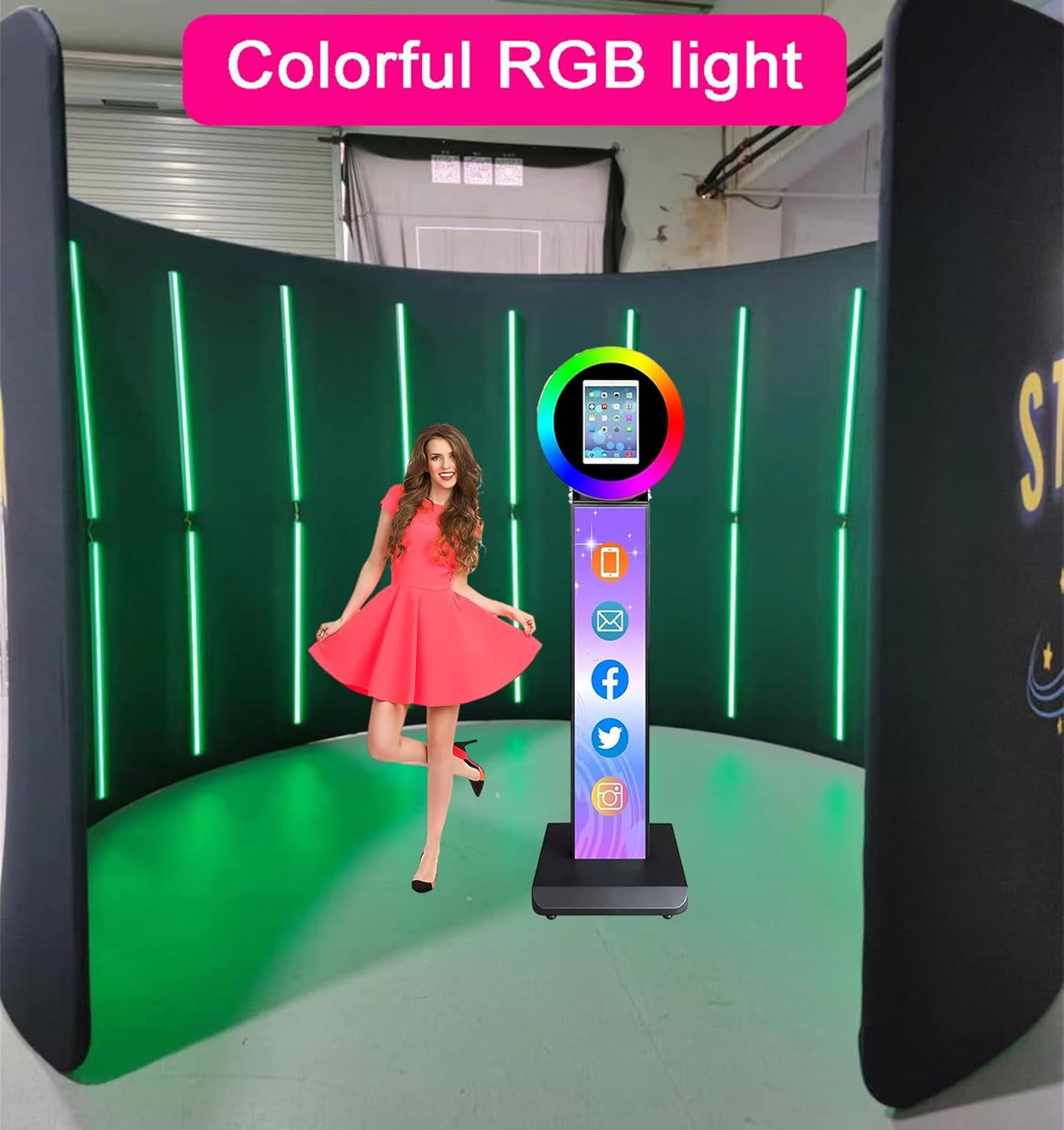 8FT Photo Booth Enclosure Backdrop Background Tents Customized Logo ...
