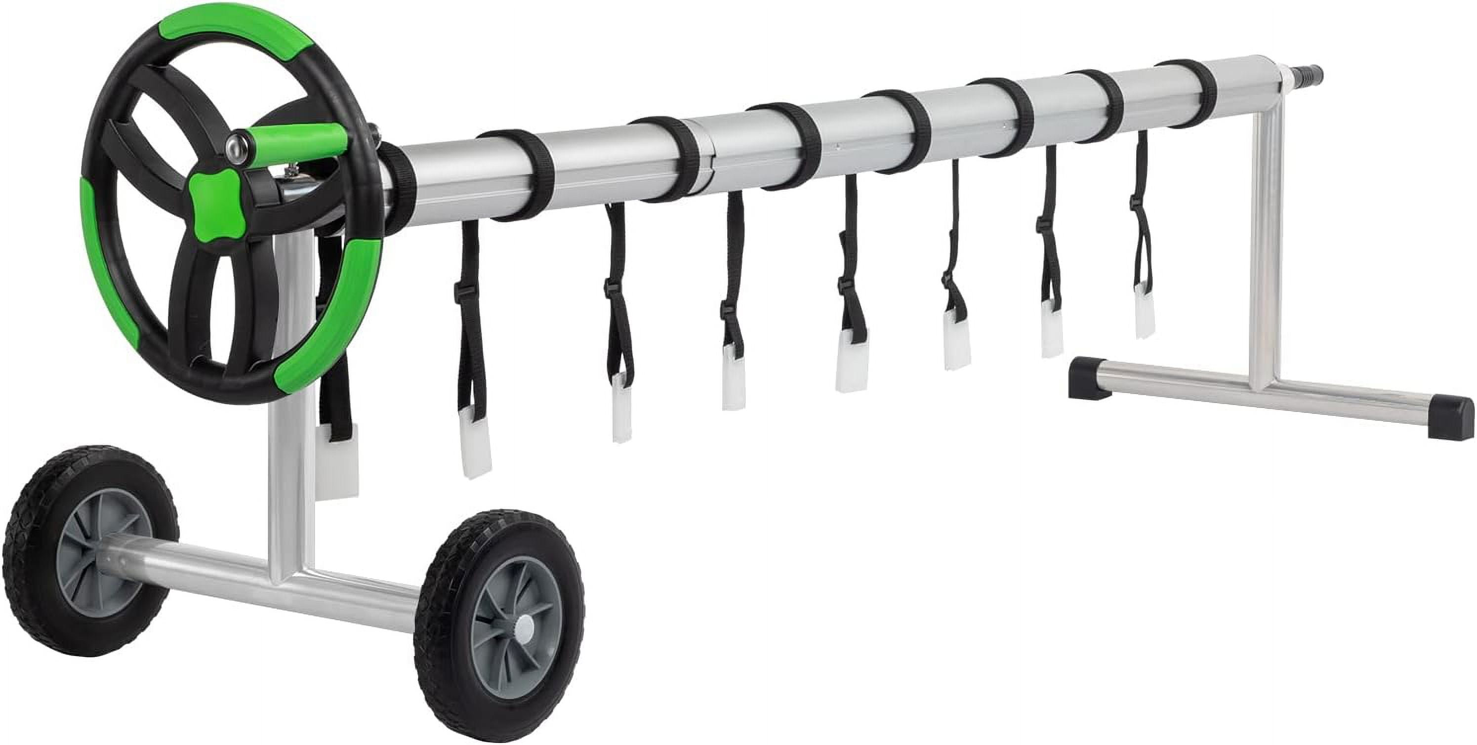 8FT Pool Cover Reel Set, Solar Cover Aluminum Roller with Rubber Wheels ...