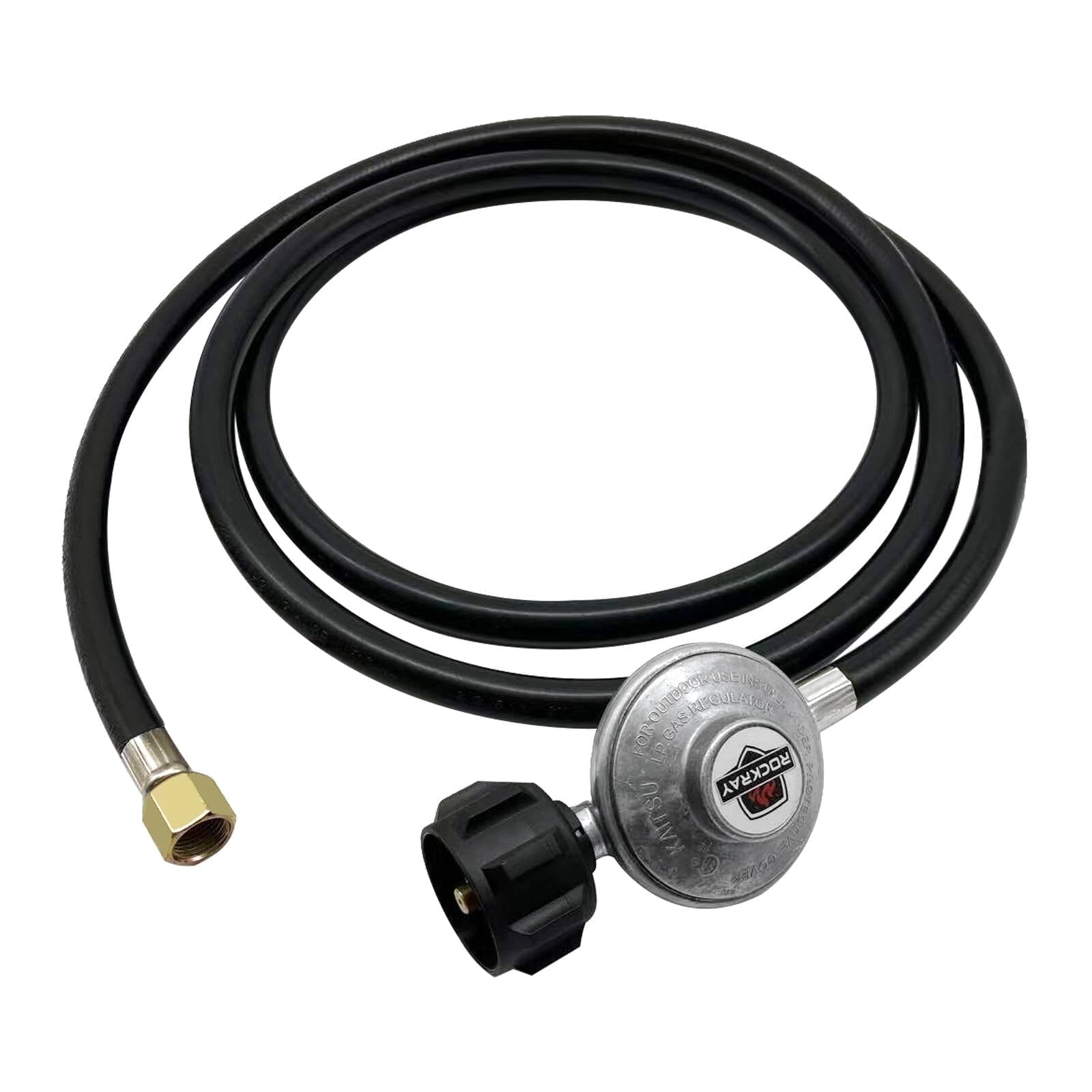 ROCKRAY Propane Regulator with Hose, 8FT, Black, 3/8" Female Flare ...
