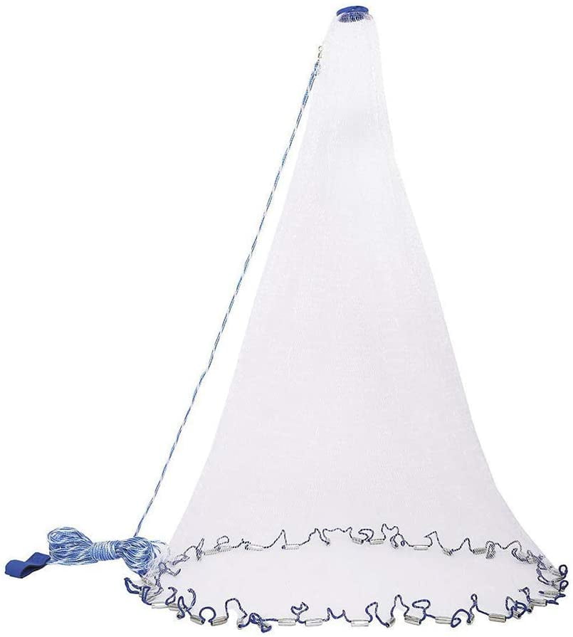 8FT Diameter Saltwater Fishing Cast Net Easy Throw Fishing Net Strong ...
