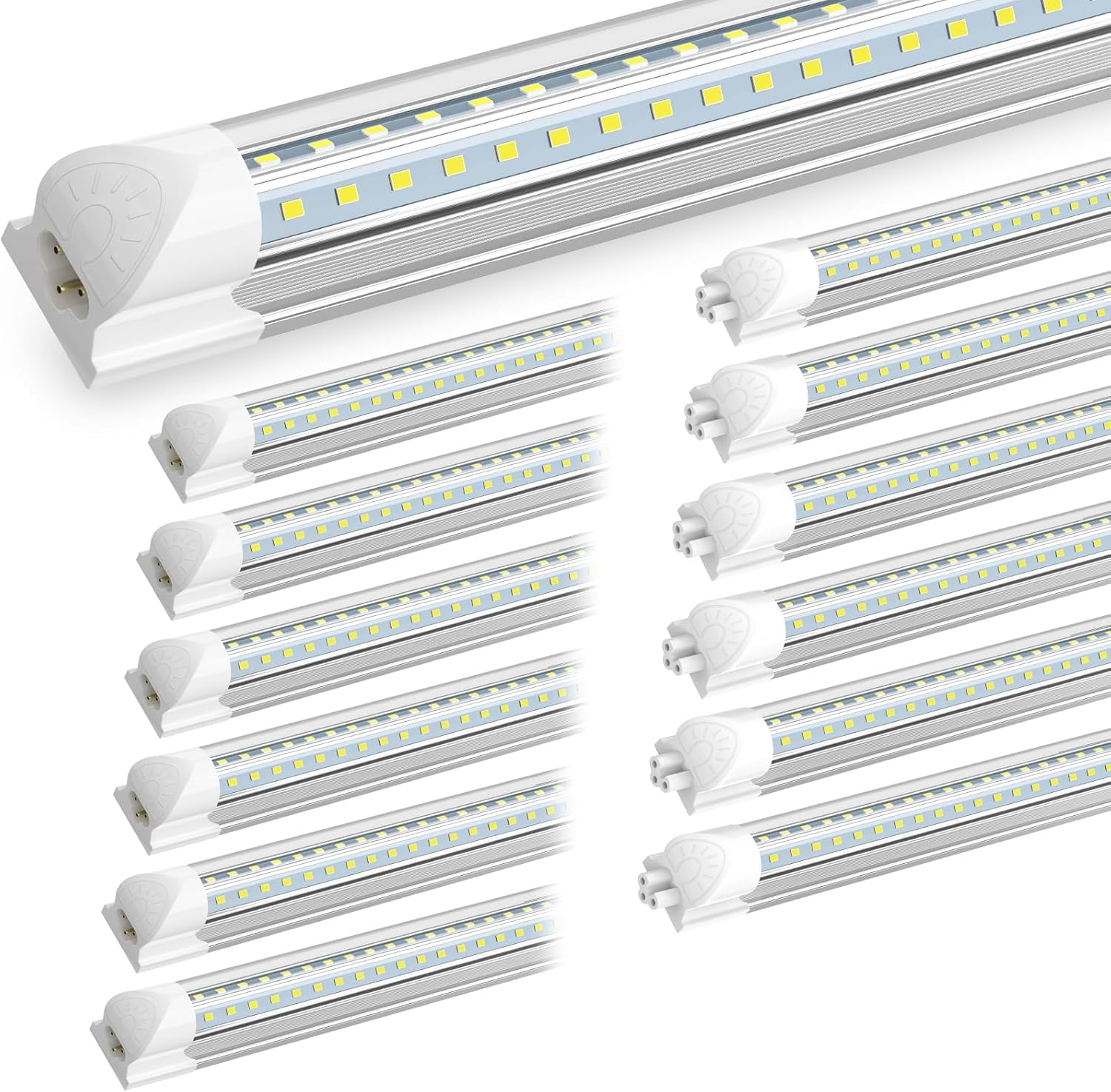 8FT Shop Light 100W 15000LM 6500K | 12-Pack Linkable V-Shape Led Shop ...