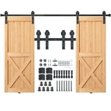 8FT Sliding Barn Door Hardware Kit, 330LBS Heavy Duty Barn Door Track ...