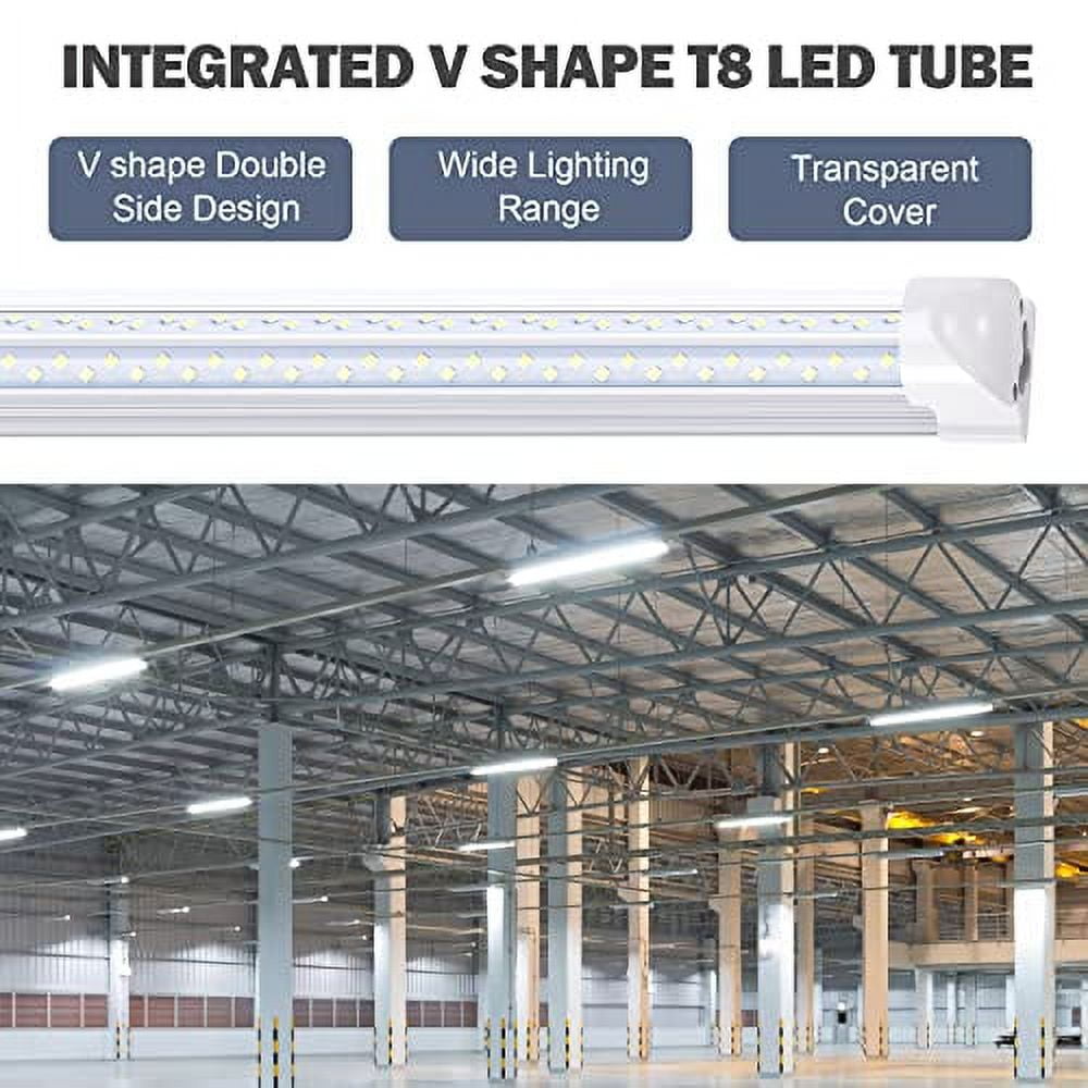 8FT T8 V Shape Integrated Tube Light Double Side 4 Row,120W LED Shop ...