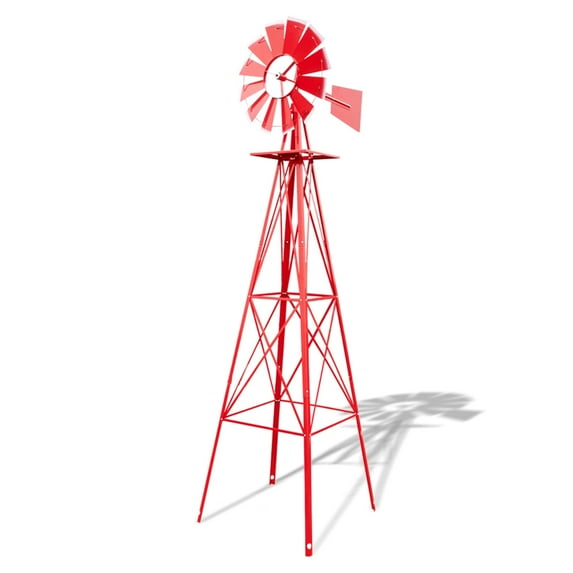8FT Tall Ornamental Windmill for Outdoor Use, Durable Metal ...