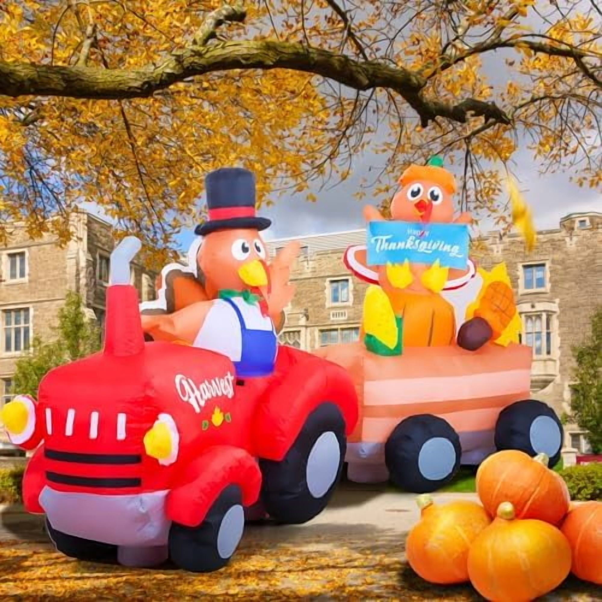 8FT Thanksgiving Inflatables Fall Outdoor Decorations, Lighted Blow Up ...