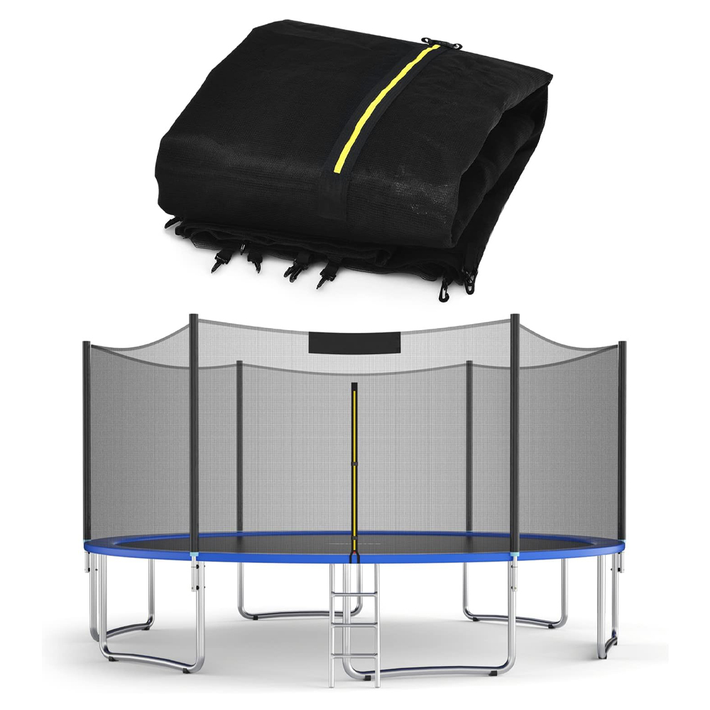 8FT Trampoline Secure Net with Double-Headed Zipper and Hooks for 8 ...