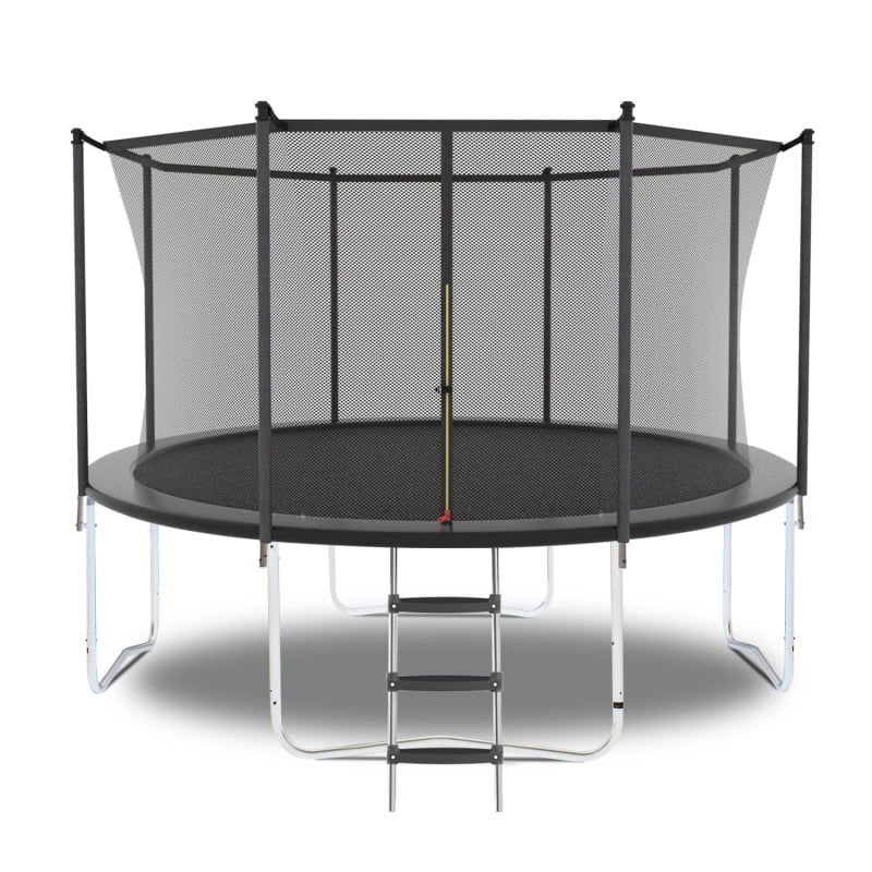 8FT Trampoline with Safety Enclosure Net, Outdoor Trampoline with Heavy ...