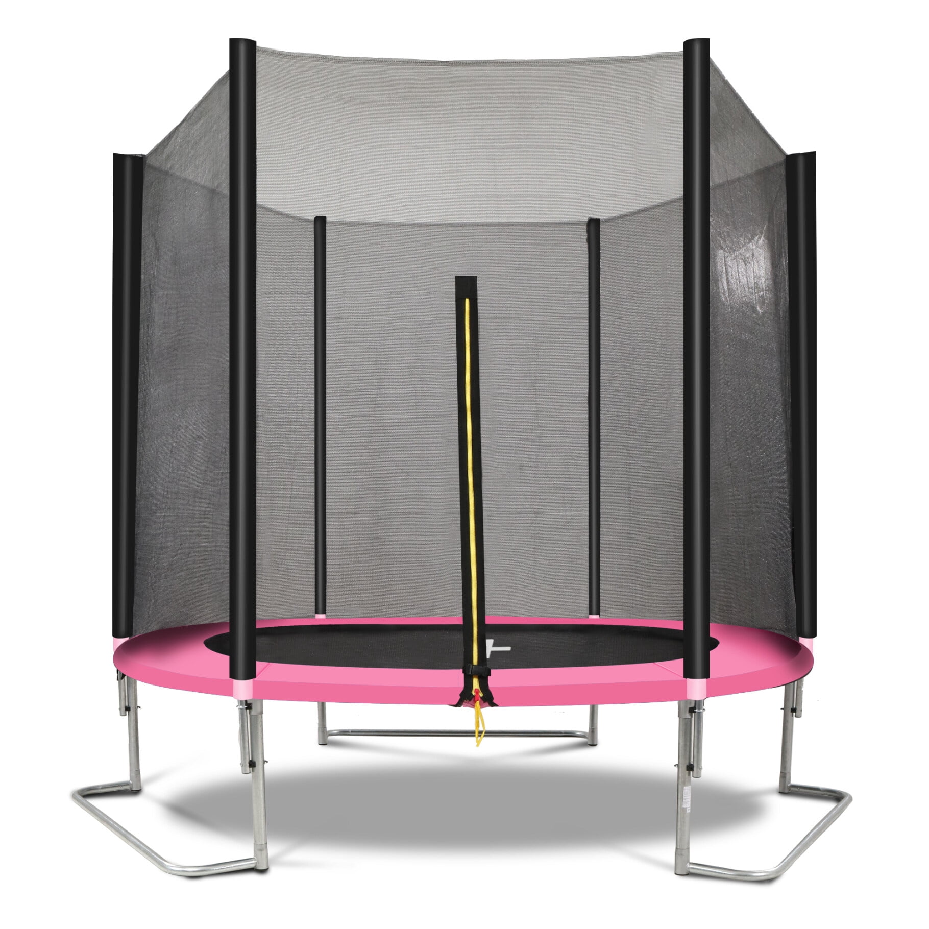8FT Trampoline with Safety Net - Heavy Duty Metal Frame & Stable L ...