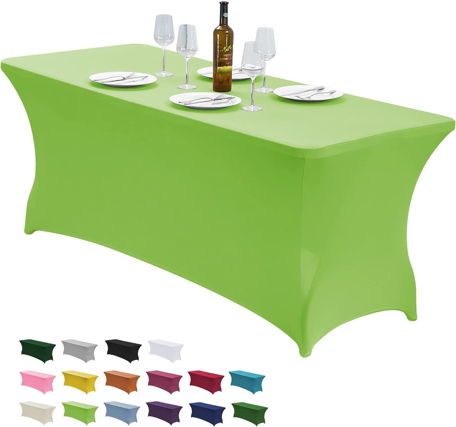 8FT Waterproof Stretch Spandex Table Cover for Rectangular Tables ...