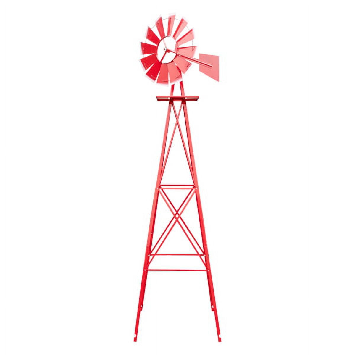 8FT Weather Resistant Yard Garden Windmill Red - Walmart.com