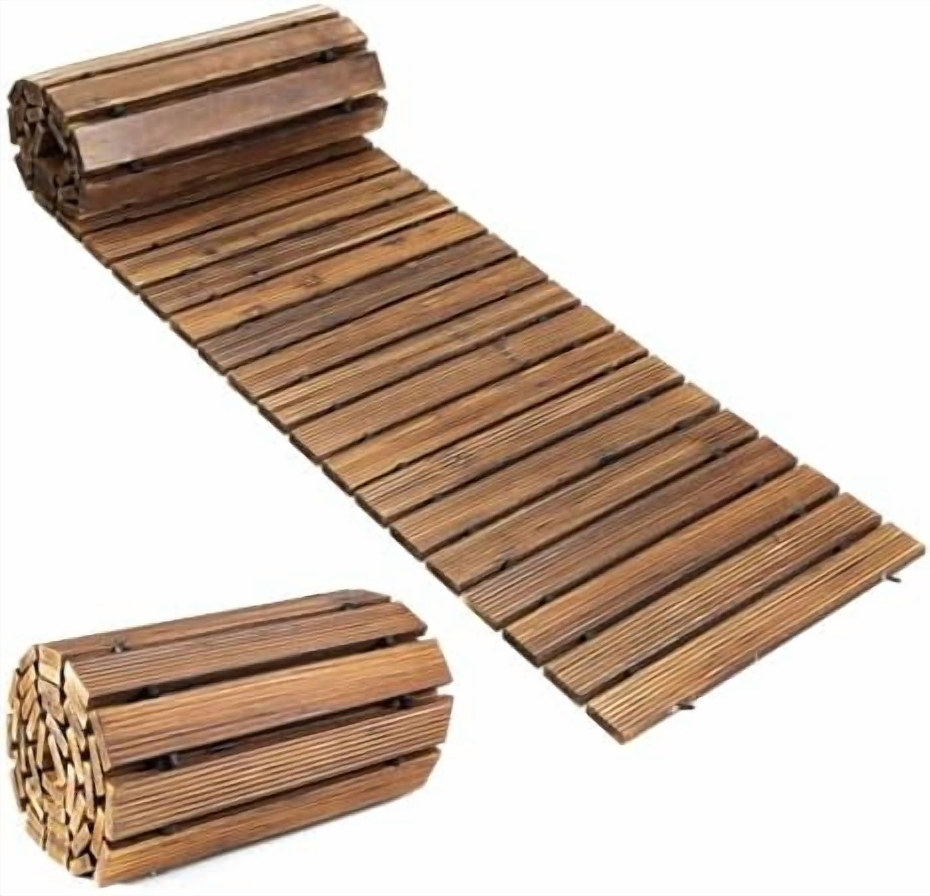 8FT Wooden Garden Pathway, Outdoor Roll Out Decorative Garden Walkway ...