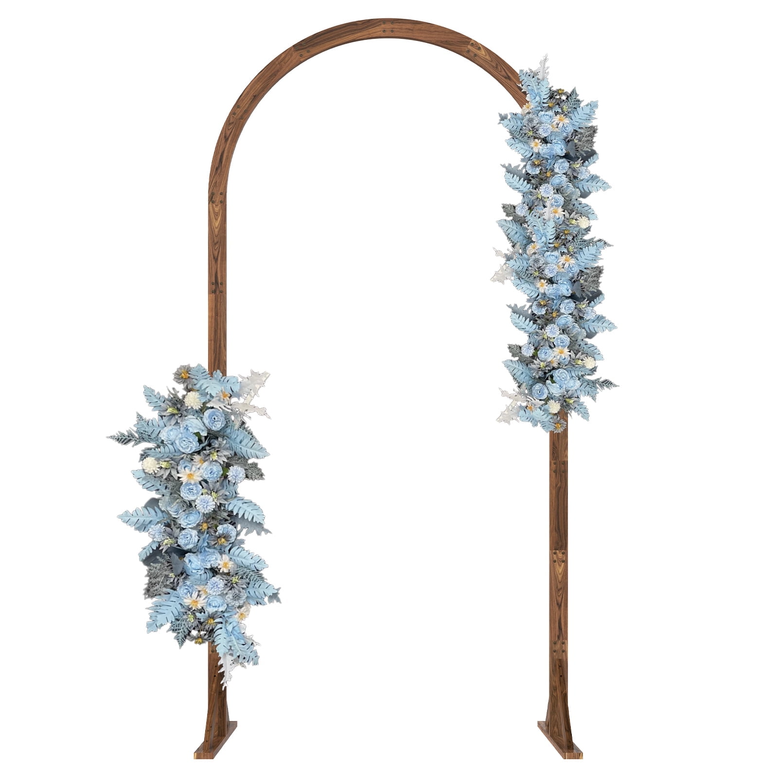 8FT Wooden Wedding Arch Backdrop Stand - Natural Square Wood Arbor ...