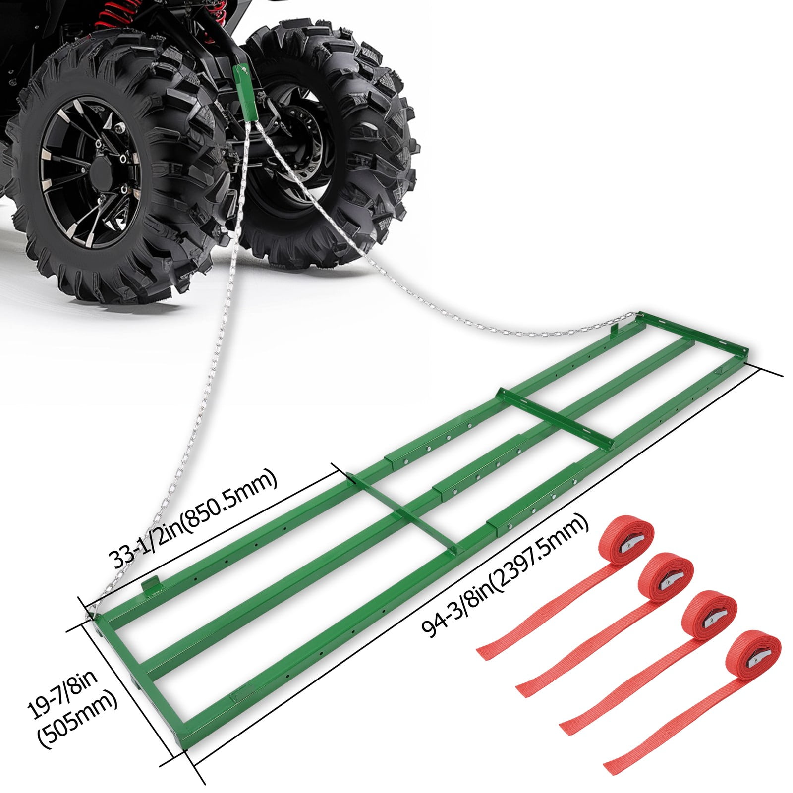 8Ft Drag Harrow for ATV/UTV/Tractor Driveway Yard Lawn Leveling ...