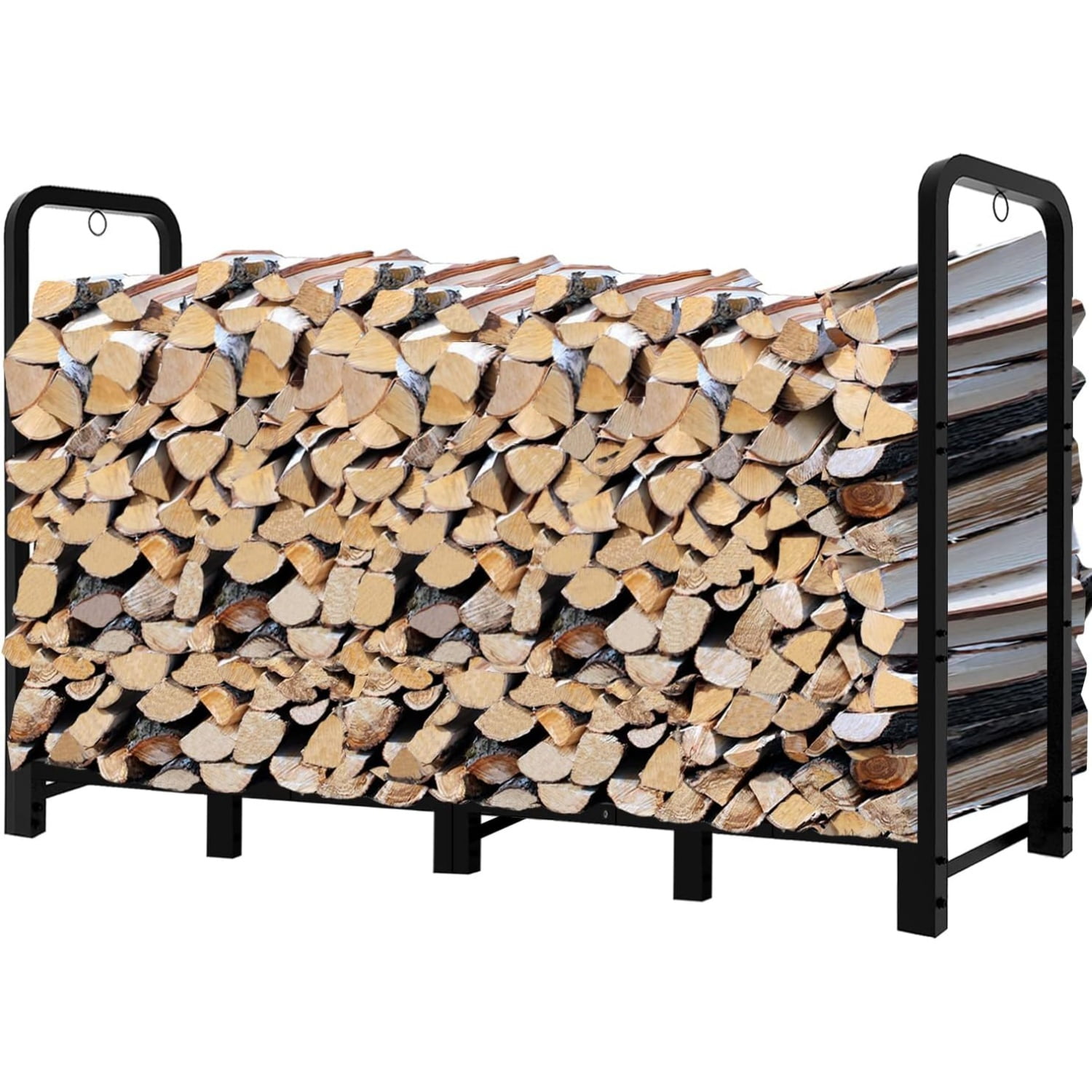 8Ft Firewood Rack Adjustable Fireplace Wood Holder for Outdoor Indoor ...