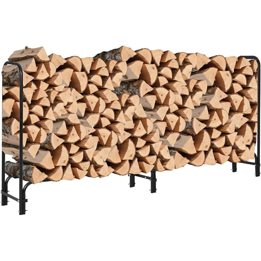 8Ft Firewood Rack - Heavy Duty Wood Rack with Non-Slip Cloth Base ...