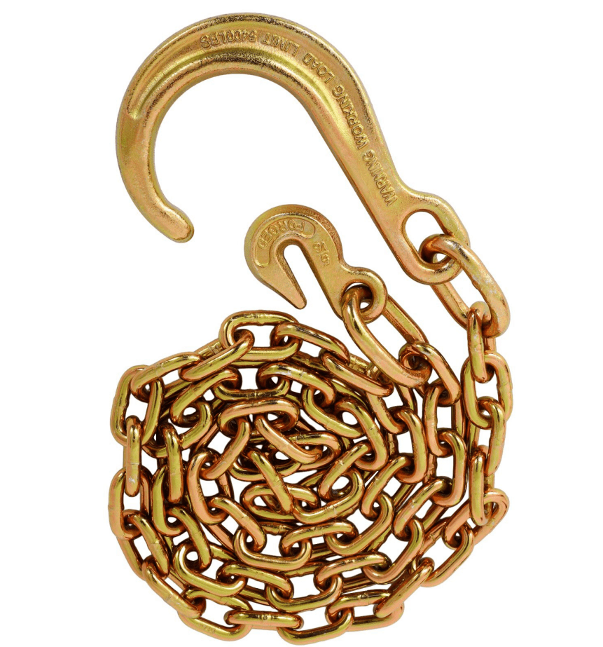 8Ft Grade 70 Tow Chain 4700 lb SWL 8" Forged Hooks - Walmart.com