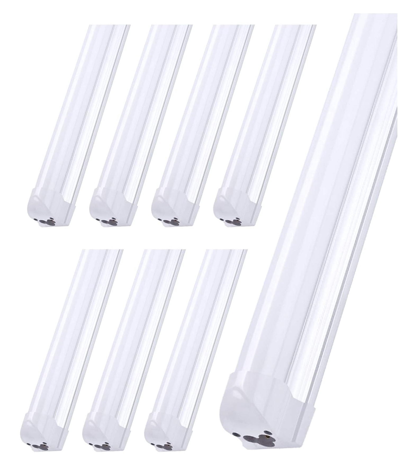 8Ft LED Shop Light Fixture, 72W, 8640LM, 6000K, T8 Integrated LED Tube ...
