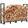 8Ft Outdoor Firewood Rack Holder for Fireplace Wood Storage, Adjustable ...