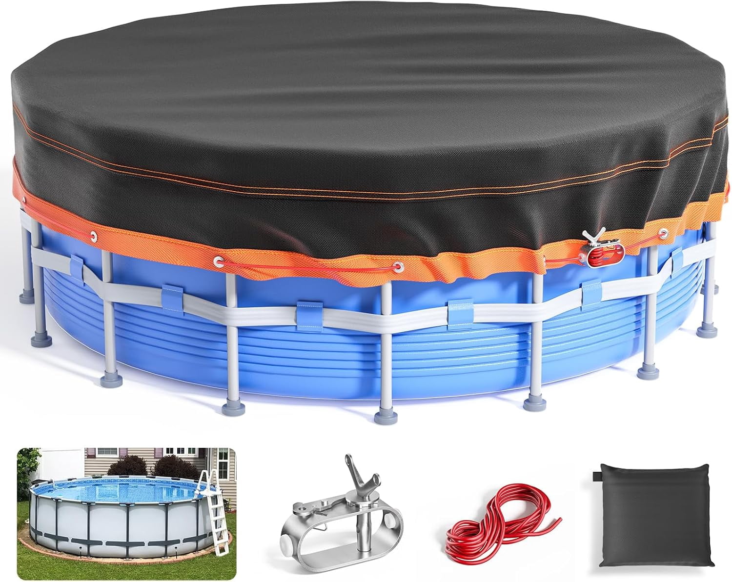 8Ft Round Pool Cover - Solar Covers for Above Ground Pools, Oxford ...