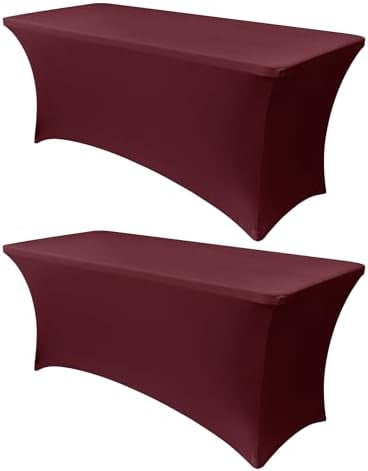 8Ft Stretch Spandex Table Cover for Standard Folding Tables - 2 Pack ...