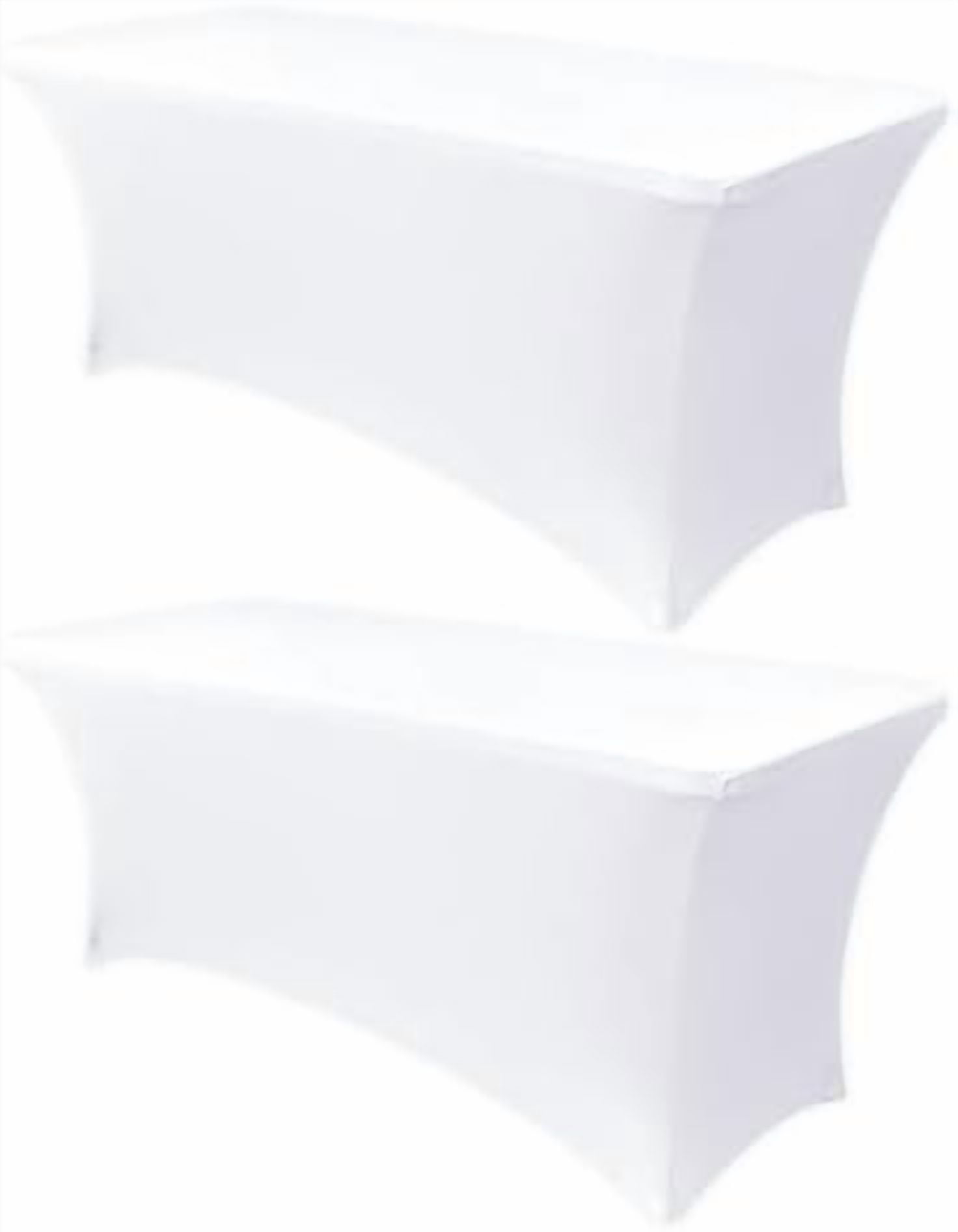 8Ft Stretch White Spandex Table Cover for Standard Folding Tables - 2 ...