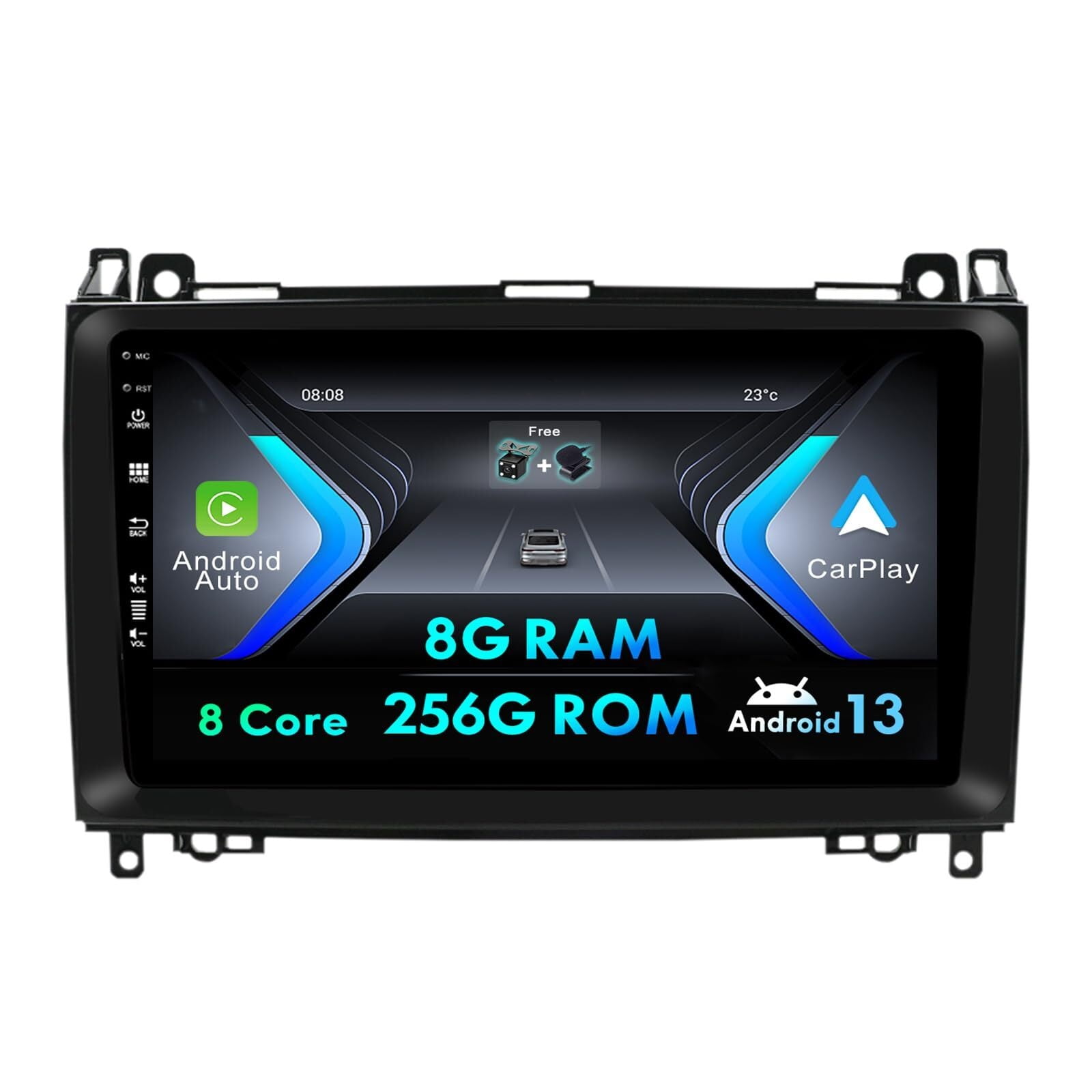8G+256G- Android Double Din Car Stereo For Mercedes Benz B200/W639/Vito ...