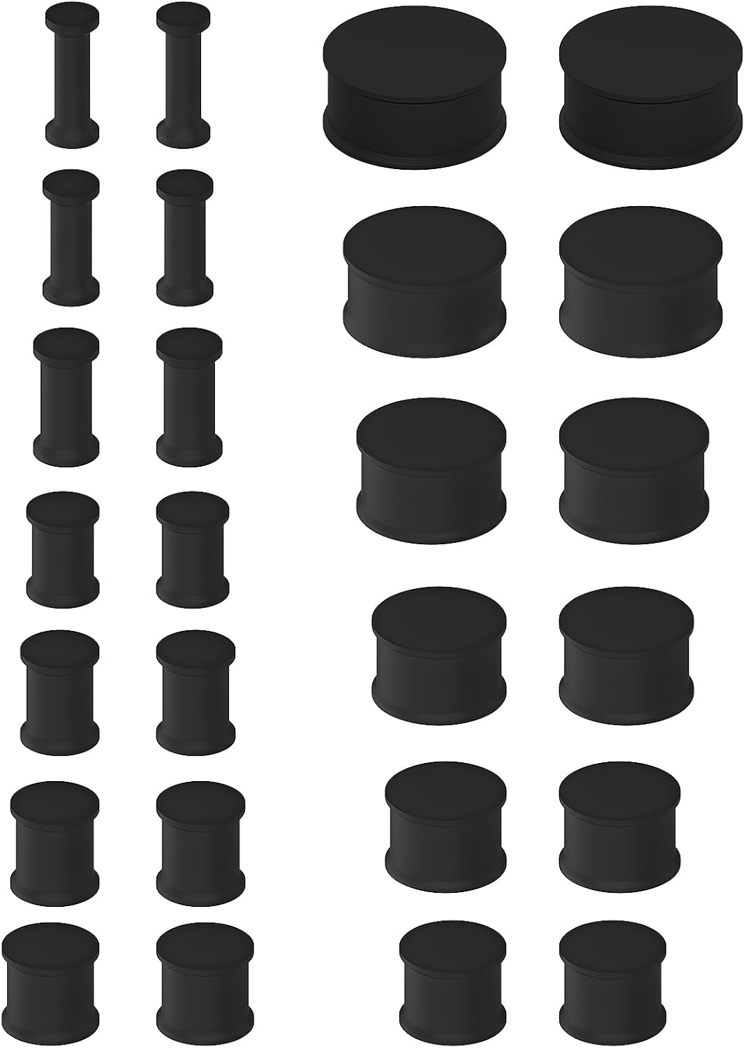 8G-25mm Elegant Silicone Ear Gauges Plugs Stretching Kit Double Flared ...