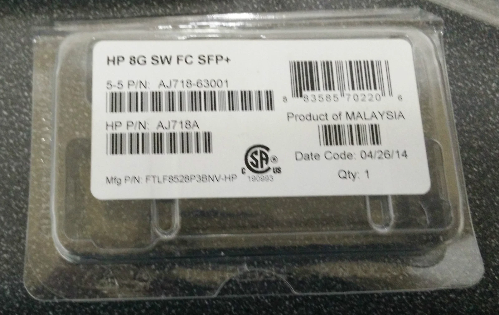 8Gb Hp Storageworks Short Wave Fibre Channel Sfp Aj718A - Walmart.com