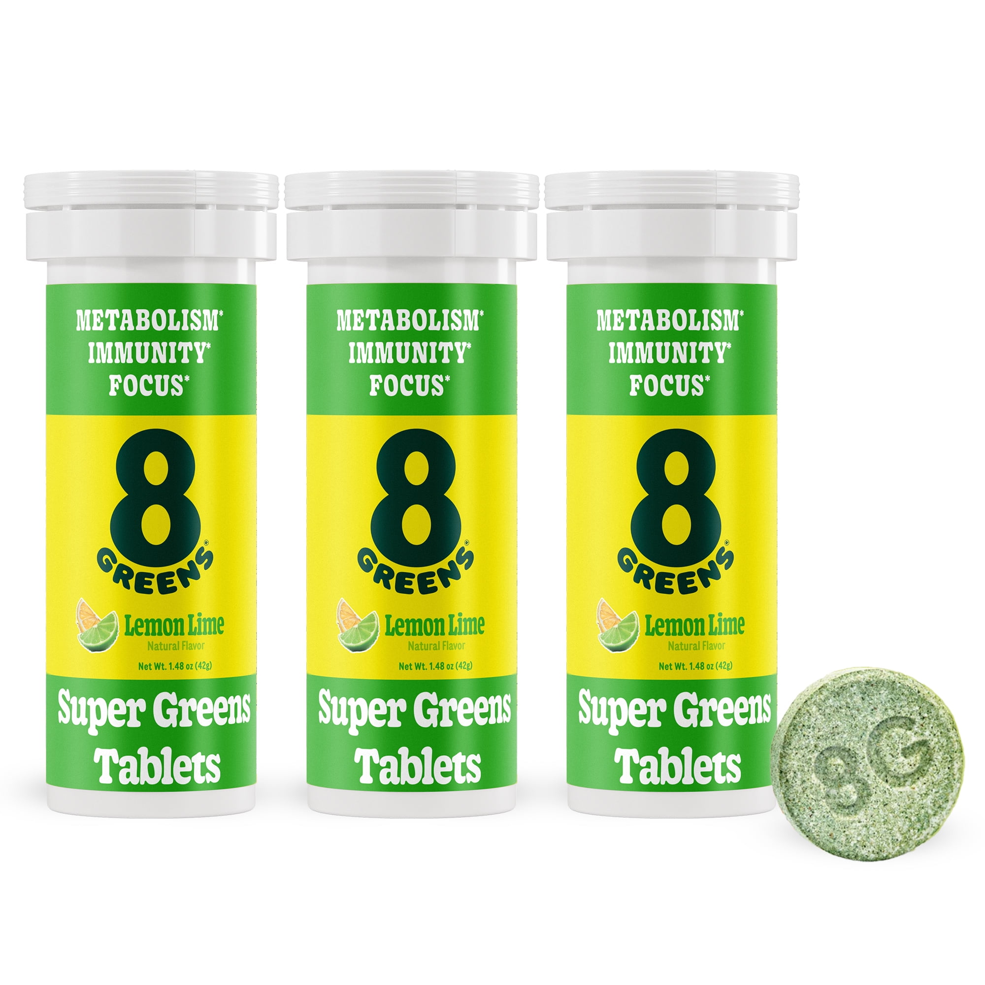 8Greens Daily Greens Effervescent Tablets - Superfood Booster, Energy ...