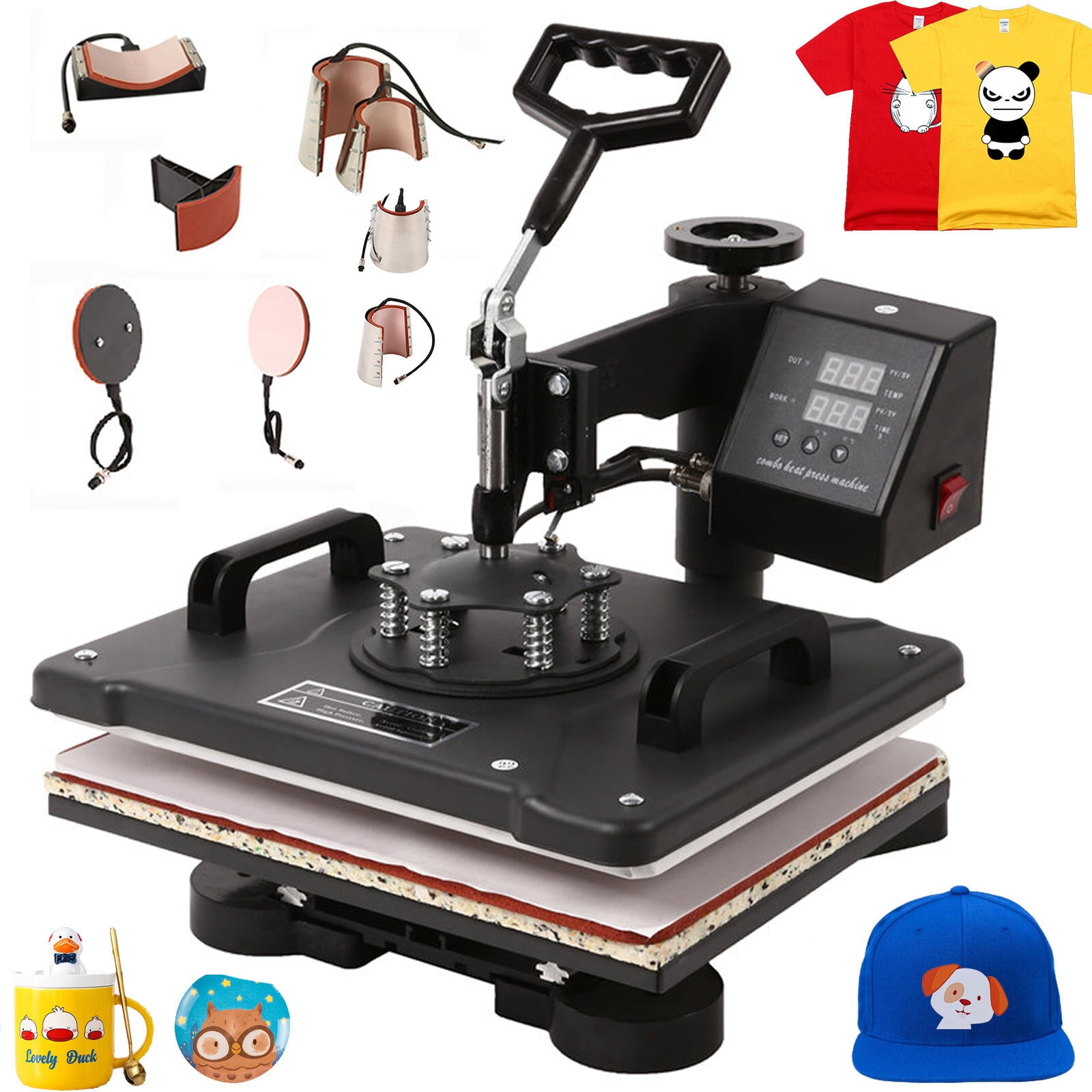 8IN1 12x15Inch Heat Press Machine T-Shirt Pressing Bundle T-Shirt ...