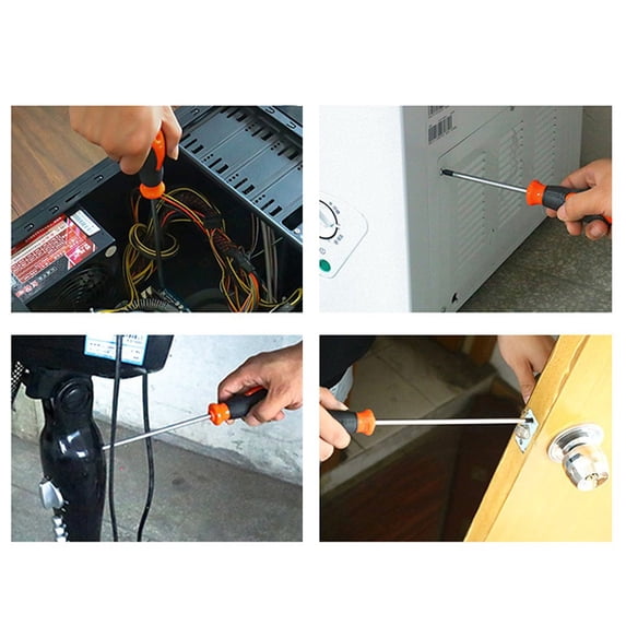 8Inch Long Slotted Cross Screwdriver Magnetic Screwdriver with Rubber ...