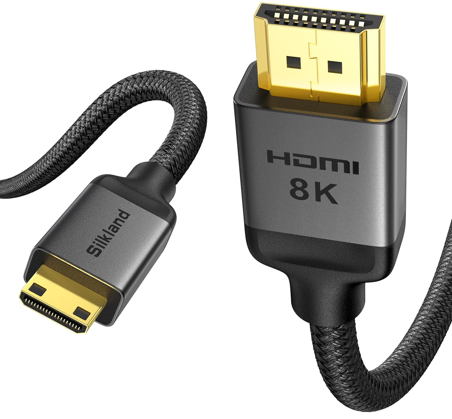 8K 4K Mini HDMI to HDMI Cable 10FT, Mini HDMI 2.1 Cord [8K 60Hz, 4K ...