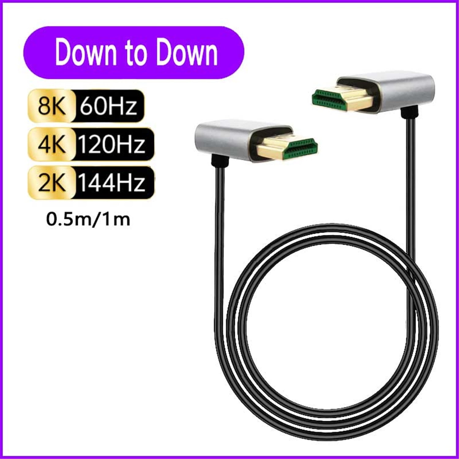 8K 90 degree HDMI 2.1V Cable Cord 8K 60Hz 4K 120Hz 48Gbps EARC ARC HDCP ...