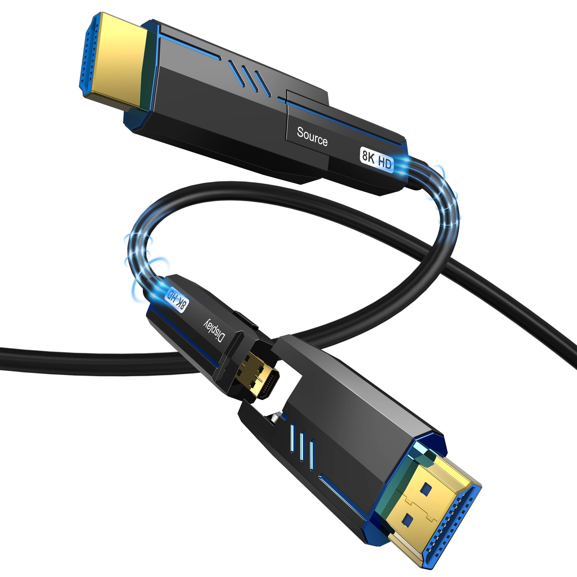 8K Detachable HDMI Fiber Optic Cable 164Feet/50m, Long HDMI 2.1 Cable ...