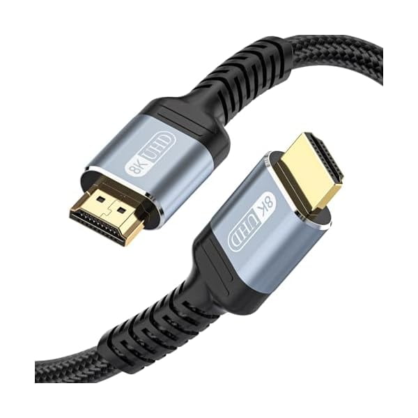 8K HDMI 2.1 Cable 6ft, [4K@120Hz, 8K@60Hz, 2K@240Hz] Ultra High Speed ...