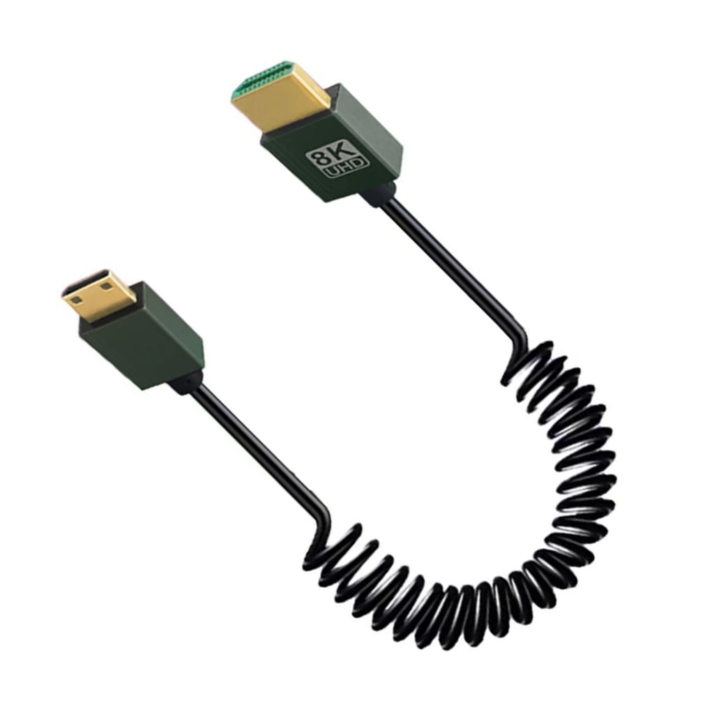 8K HDTV Coiled Cable with 8K A to C HDTV Male Cable Coiled for Cameras ...