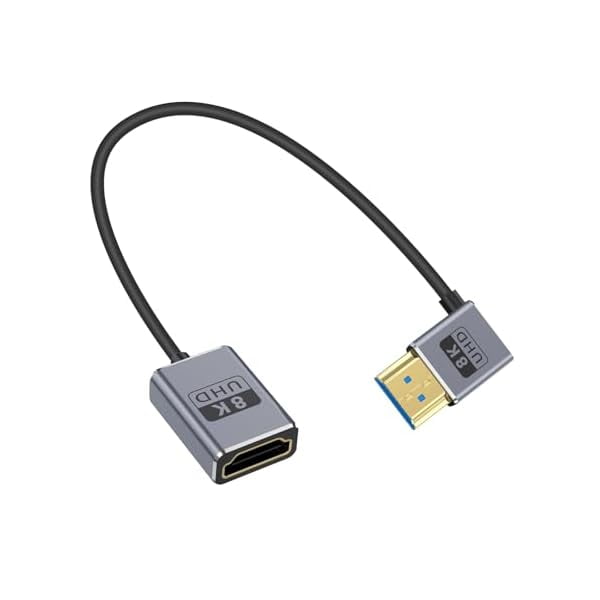 8K Right Angle HDMI Extension Cable 1FT, Ultra Thin Coaxial 90 Degree ...