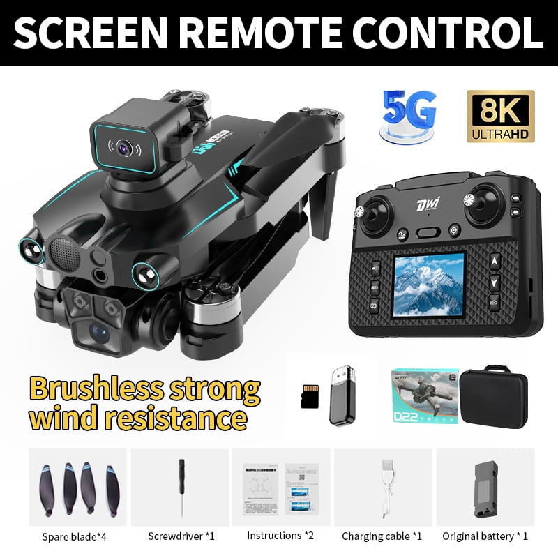 8K Screen FPV RC Drone DWI D26 WIFI HD Camera Brushless Motor Foldable Quadcopter With Height ...