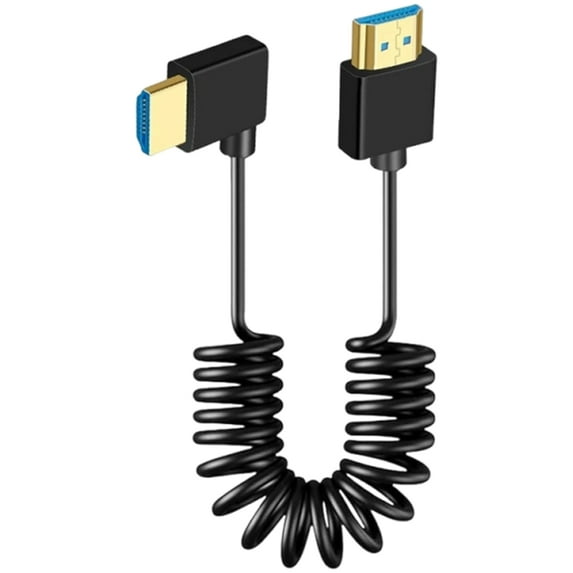 8K UHD2.1 2.1 Retractable Cord Spring Coiled 24K Gold Plated Contacts ...