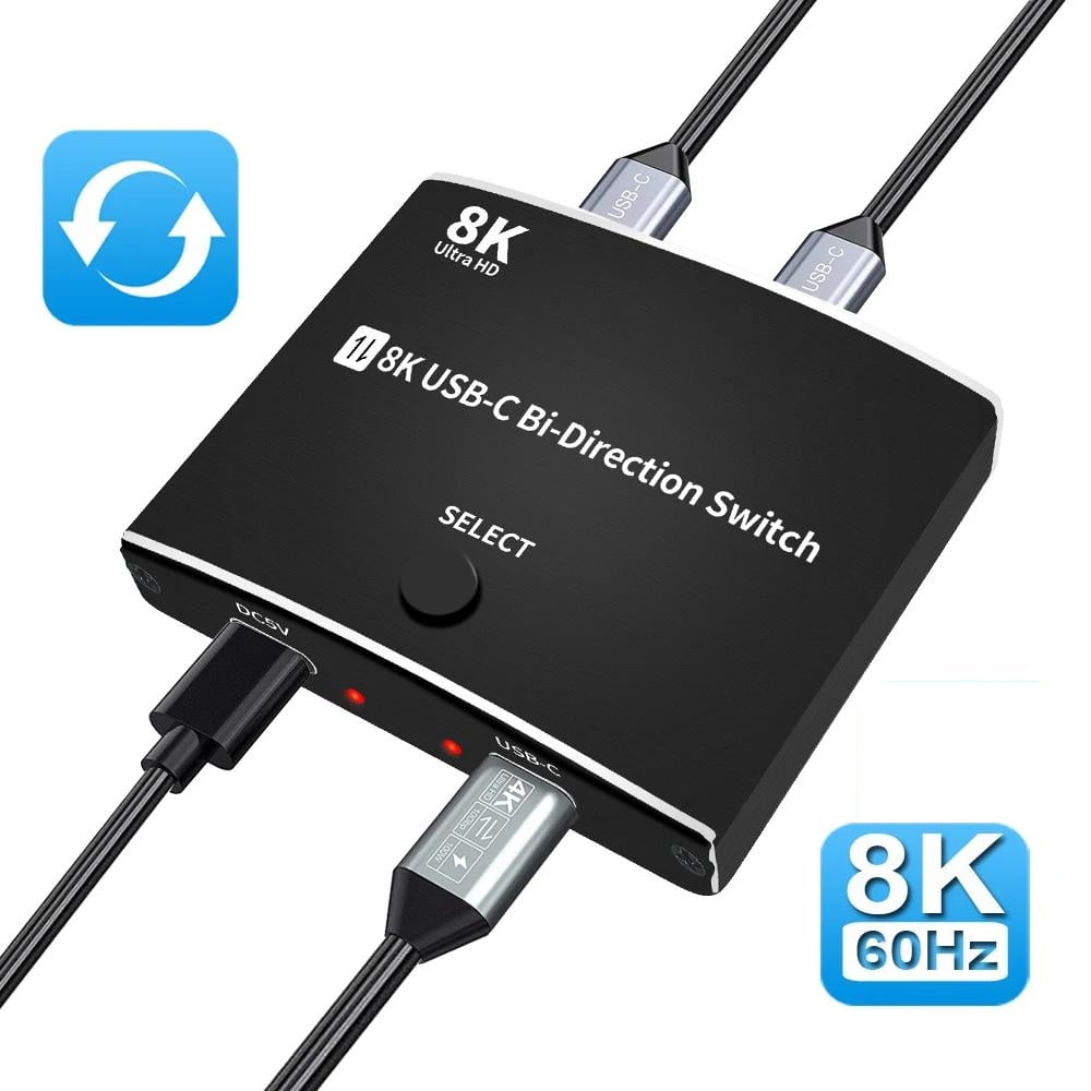 8K USB C Type C Bi-Direction Switch 1x2 2x1 4K 120Hz Thunderbolt 4 ...