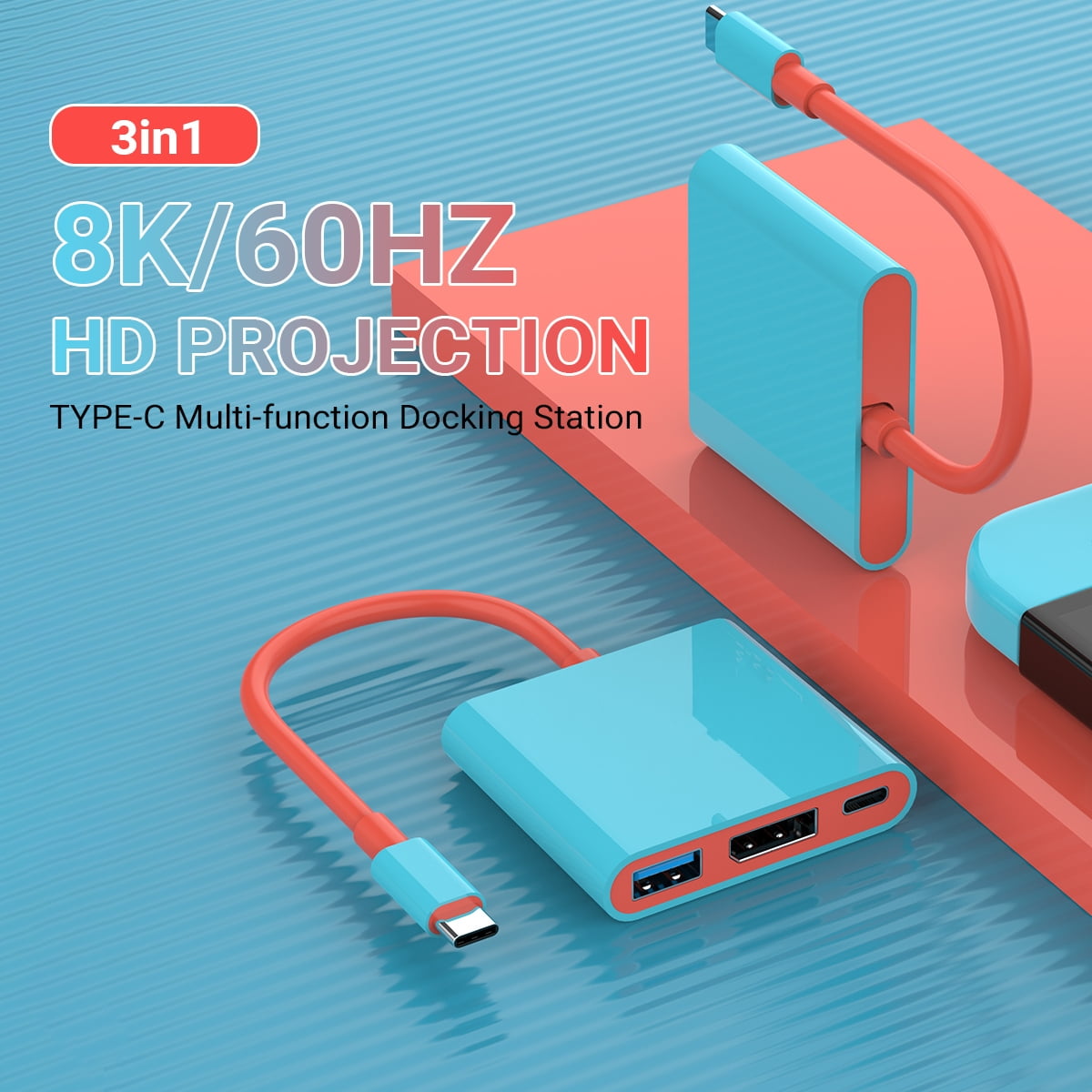 8K USB C to DisplayPort Monitor Adapter Hub with PD 100W Fast Charging ...