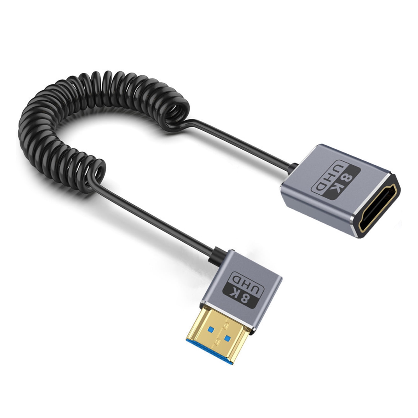 8K Video Cord 2.1 Version Coiled Extension Cable Support 1080P 60Hz ...