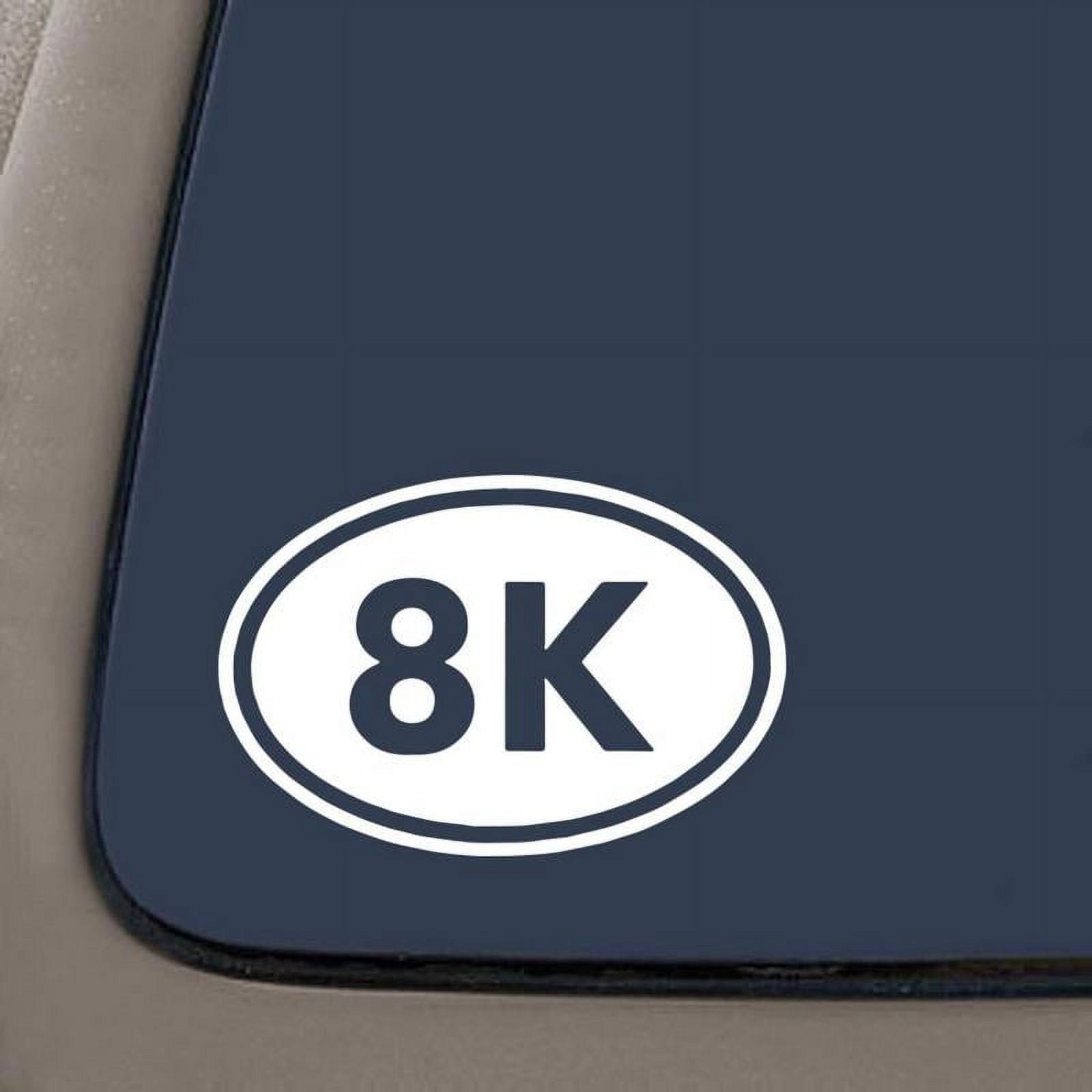 8K Vinyl Decal | 5.25-Inches By 3.5-Inches | White | Car Truck Van SUV ...