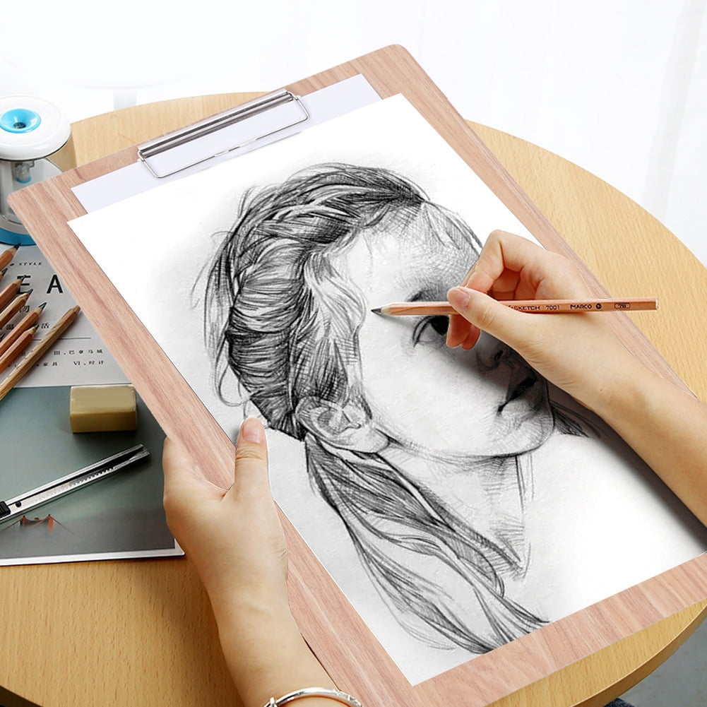 8K Wooden Sketching Clipboard Metal Clip Art Student Drawing Writing ...