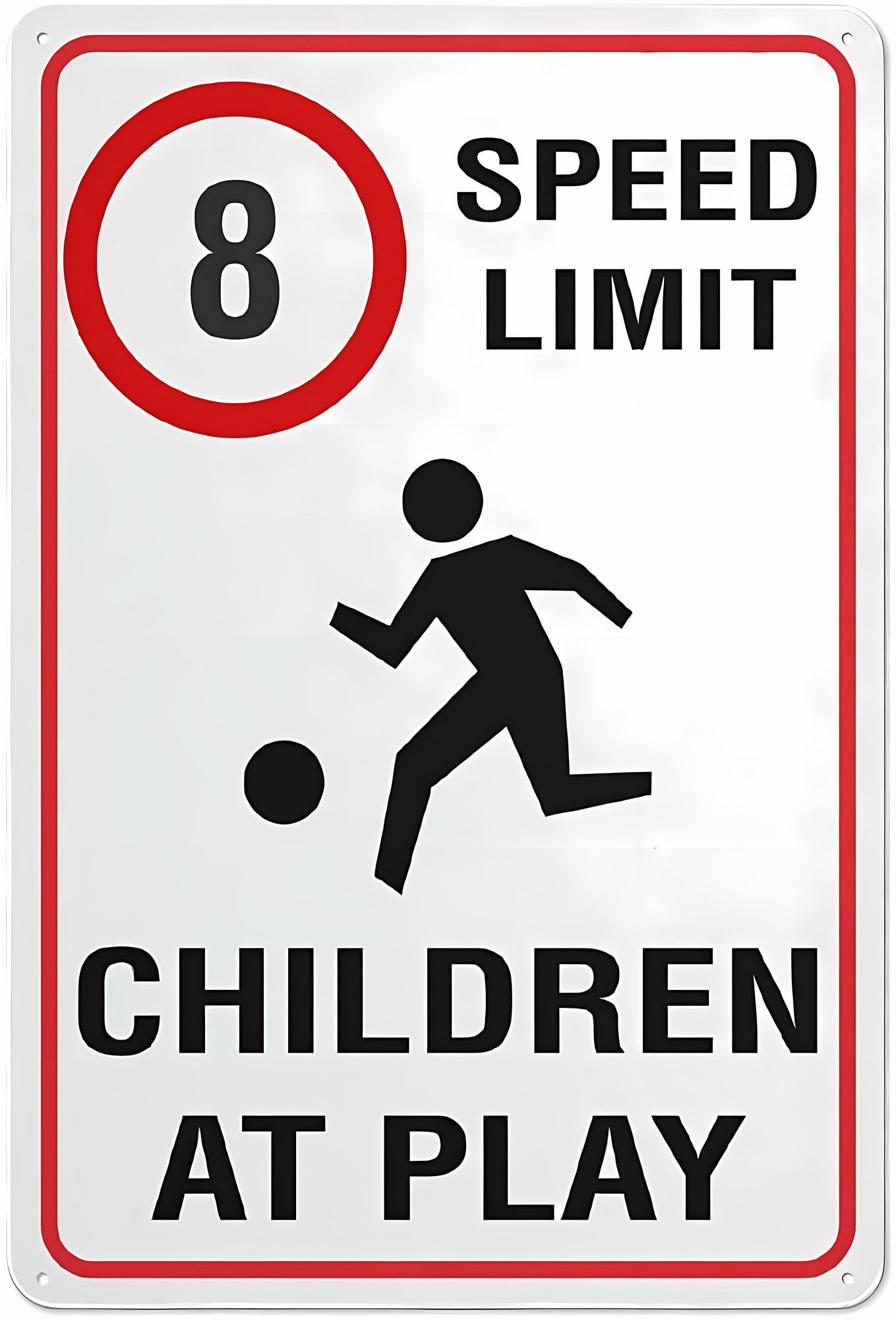 8Km Speed Limit Children At Play Sign - 8"x12" Rust Free Aluminum, UV ...