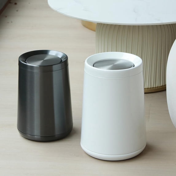 8L/2.1GAL Brass Garbage Can with Swing Lid, Brushed Nickel Gold Trash ...