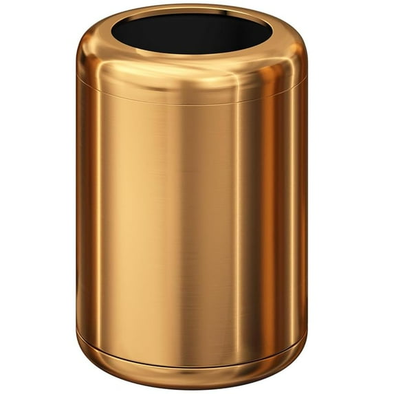 8L/2.1gal Brass Gold Trash Can,Small Bathroom Garbage Can,Brushed Trash ...