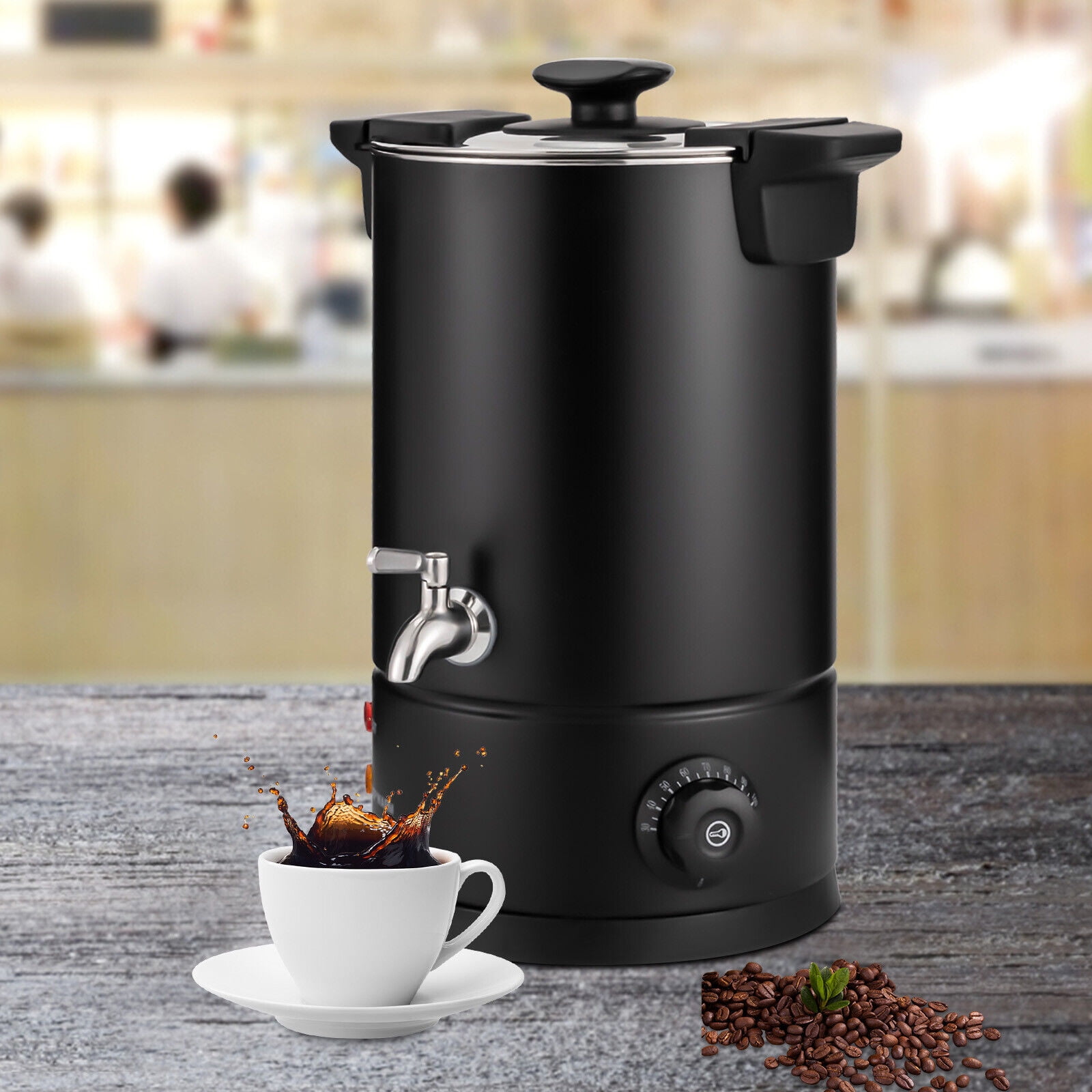 8L 270Oz Black Stainless Steel Electric Commercial Coffee Urn ...