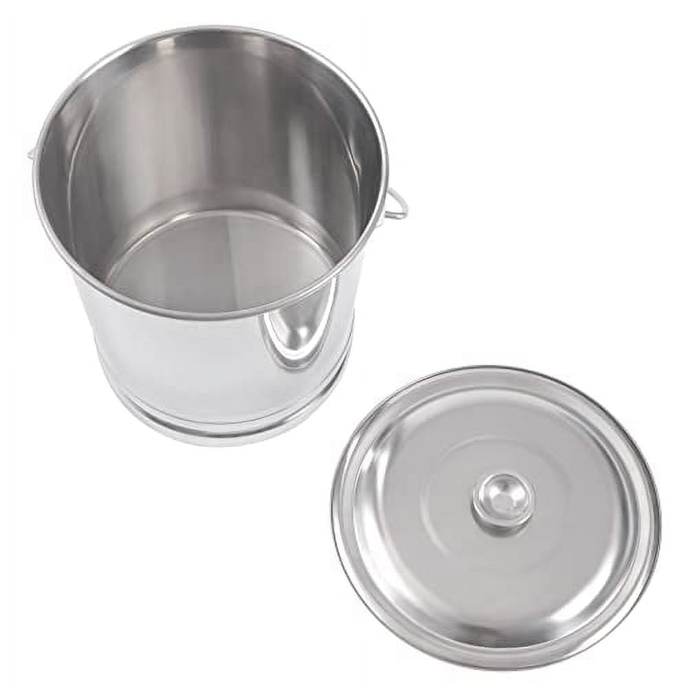8L/8.5 Qt Stainless Steel Bucket Milk Metal Pail Compost Bucket with ...