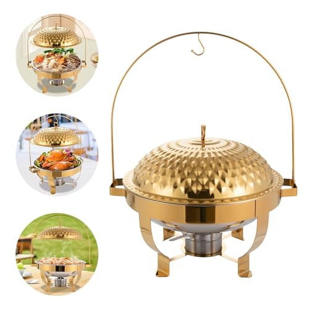 8L/8.5QT Roll Top Gold Chafing Dish Buffet Set, Countertop Freestanding ...